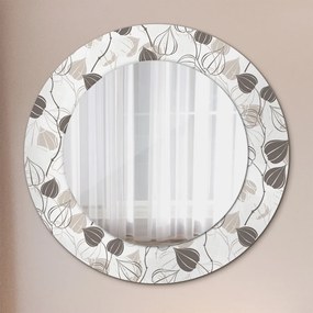 Kulaté dekorativní zrcadlo na zeď Abstraktní květinový fi 50 cm