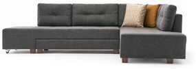 Atelier del Sofa Rohová sedací souprava Manama Corner Sofa Bed Right - Anthracite, Antracitová