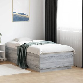 Rám postele s LED osvětlením šedý sonoma 75 x 190 cm kompozit 3209672