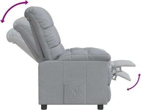 Polohovací křeslo světle šedé textil 289796