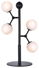 Halo Design 740093 stolní lampa Atom opál/černá, 4L, 52cm
