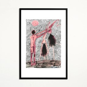 Marascaud | Chytil druhou múzu Rám: Bílý, Velikost: 60 x 40 cm