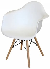 Jídelní židle s područkami designová plastová bílá DUO