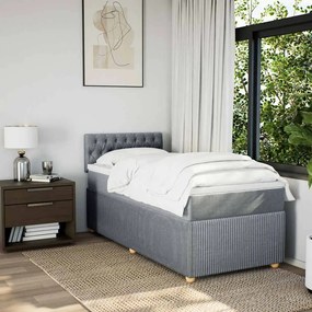 Box spring postel s matrací světle šedá 200x200 cm samet 3287824
