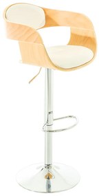 Barová židle King, dřevo natur - Bílá