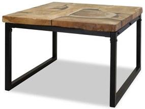 Konferenční stolek, teak a pryskyřice, 60x60x40 cm