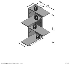 FMD Nástěnná rohová police dub artisan a matera