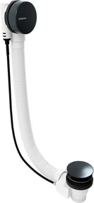 Polysan Marble - Vanová odtoková a přepadová souprava, délka 80 cm, gun metal 11042.60
