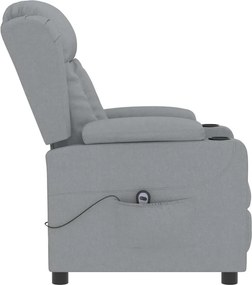 Elektrické polohovací křeslo světle šedé textil 3098777