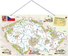_Ostatní 1_ DŘEVO Mapa ČR magnetická 3v1 puzzle + společenská hra + didaktická pomůcka 91230