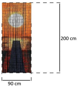 Bambusový závěs  Západ slunce, 90x200 cm