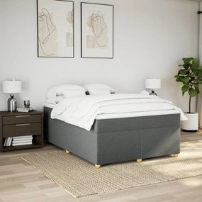 Box spring postel s matrací tmavě šedá 140x200 cm textil 3285381