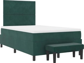 Postel s boxspringem s čelo Tmavě zelená 190 x 120 cm samet 3344567