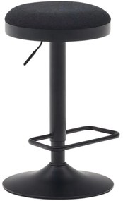 OnaDnes -20% Černá čalouněná barová židle Kave Home Zaib 58-80 cm