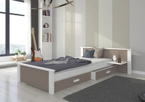 Postel s matrací ALDEX SHELF 200x90 – hříbková