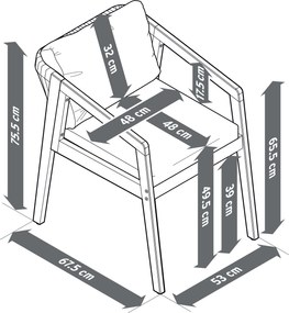 Tchibo - Zahradní židle - barva: šedá