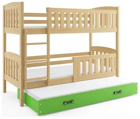Dětská patrová postel KUBUS s výsuvnou postelí 80x190 cm - borovice Šedá
