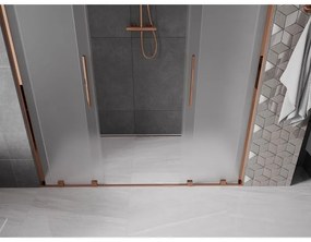 Mexen Velar L Duo, posuvné sprchové dveře do otvoru 170 cm, 8mm sklo námraza, růžové zlato, 871-170-003-32-60