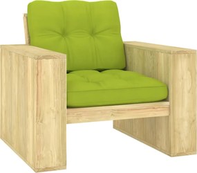 vidaXL Zahradní židle s mi poduškami impregnovaná borovice [3065742] Barva: Jasně zelená