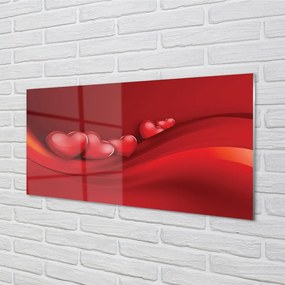 akrylový obraz Červené srdce pozadí 140x70 cm