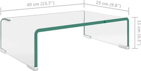 TV stolek / podstavec na monitor čiré sklo 40x25x11 cm 244126