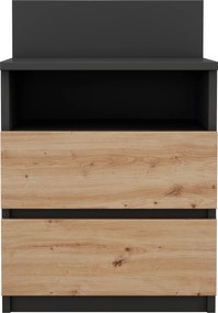 Noční stolek Houseland Malwa 01 dub artisan/antracit