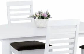 Jídelní set masiv pro 4 osoby 4 židle a stůl 120x75 bílý AUT-4000 WT