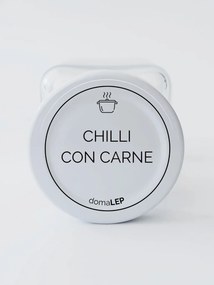 Samolepka na kořenky CHILLI CON CARNE průhledná 5 cm základní písmo