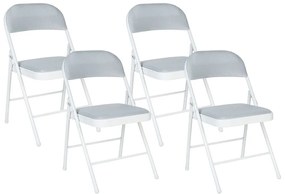 Sada 4 skládacích židlí světle šedé SPARKS Beliani