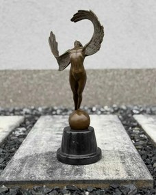 Bronzová socha - ženská figura s křídly - Vzestupný den
