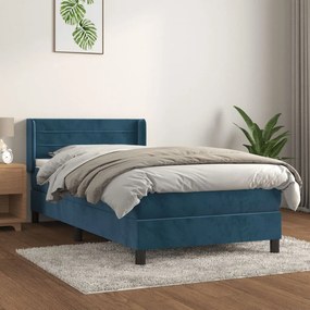 Box spring postel s matrací tmavě modrá 80 x 200 cm samet 3130989