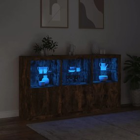 vidaXL Příborník s LED osvětlením 181,5 x 37 x 100 cm [3209153] Barva: Bílá