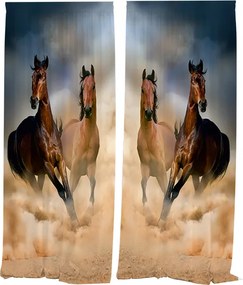 IMPAR Závěsy Koně (Rozměr : 140x250, Materiál: Interlock)