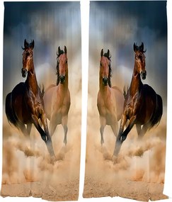 IMPAR Závěsy Koně (Rozměr : 140x250, Materiál: Interlock)