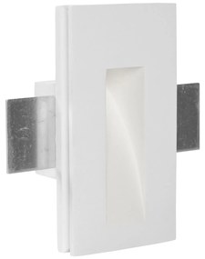 Linea Light 60920W70 Gypsum_WF, obdélníkové zapuštěné svítidlo do stěny ze sádry, 2W LED 3000K, 13x7cm