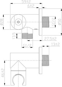 Mereo stěnový vývod s držákem na sprchu kulatý pochromovaná mosaz chrom CB700C
