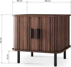 Noční stolek Gliss 58 cm ořech tmavý