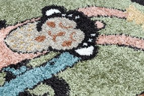 Dywany Łuszczów Dětský kusový koberec Fun Route Street animals green - 80x150 cm