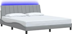 Rám postele bez matrace Hanko světle šedý 180 x 200 cm textil 3310475