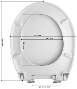 Erga Creta, toaletní WC sedátko 435x370mm z polypropylenu s pomalým zavíráním, bílá, ERG-GAM-D2