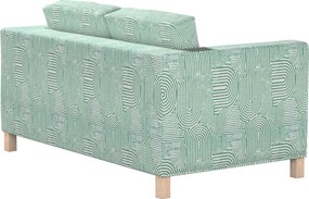 Potah na pohovku IKEA  Karlanda 2-místná, krátký barva zelená látka pletený vzor, vzorované