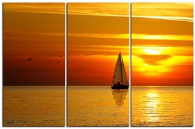 Obraz na plátně - Loď při západu slunce 1247B (105x70 cm)
