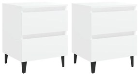 Noční stolky 2 ks bílé 40 x 35 x 50 cm dřevotříska - Default Title