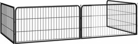 Ohrádka pro psy 4 panely černá 100x50 cm práškovaná ocel 171794
