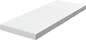 HOMCOM skládací matrace 195x75 cm, 10 cm, snímatelný pratelný potah, ideální pro hosty/kempování