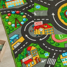 AIYAPLAY Dětská podložka na plazení, hrací podložka 160x100x0,5 cm, deka na plazení s protiskluzovou spodní stranou s motivem města do dětského pokoje