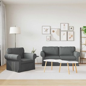 Set pohovek 2 ks Tmavě šedá textil 3407531