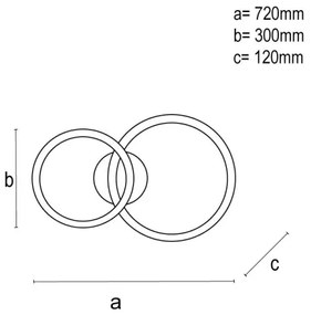 LED Stmívatelný přisazený lustr LED/110W/230V 3000-6500K + dálkové ovládání