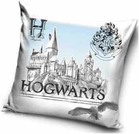 Dekorační polštář Harry Potter – motiv Ilustrace hradu Bradavice - 40 x 40 cm