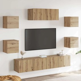 Sada 5 kusů nástěnné TV skříňka dub artisan 3329208